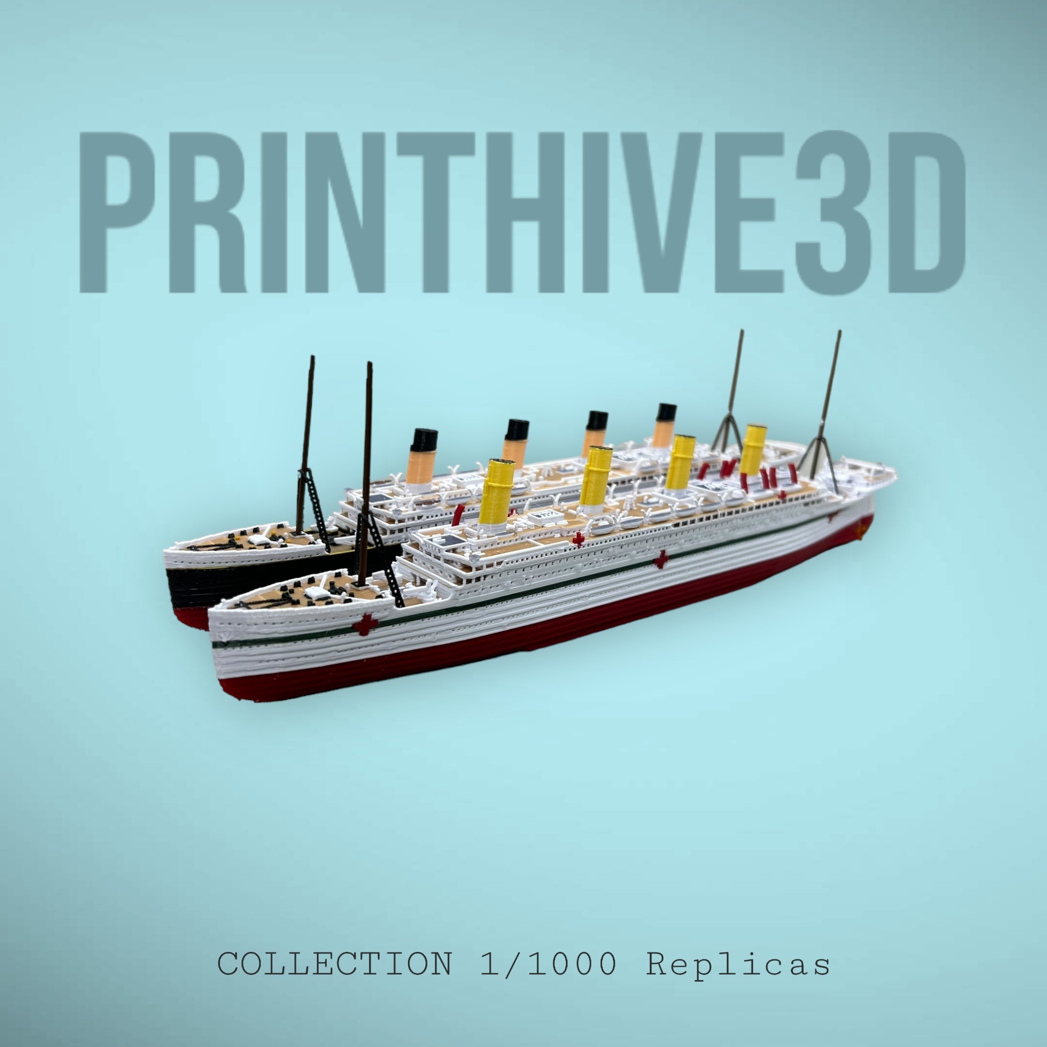 3 Ship Bundle RMS Titanic, Britannic, Olympic, Ship Replicas – PrintHive3d