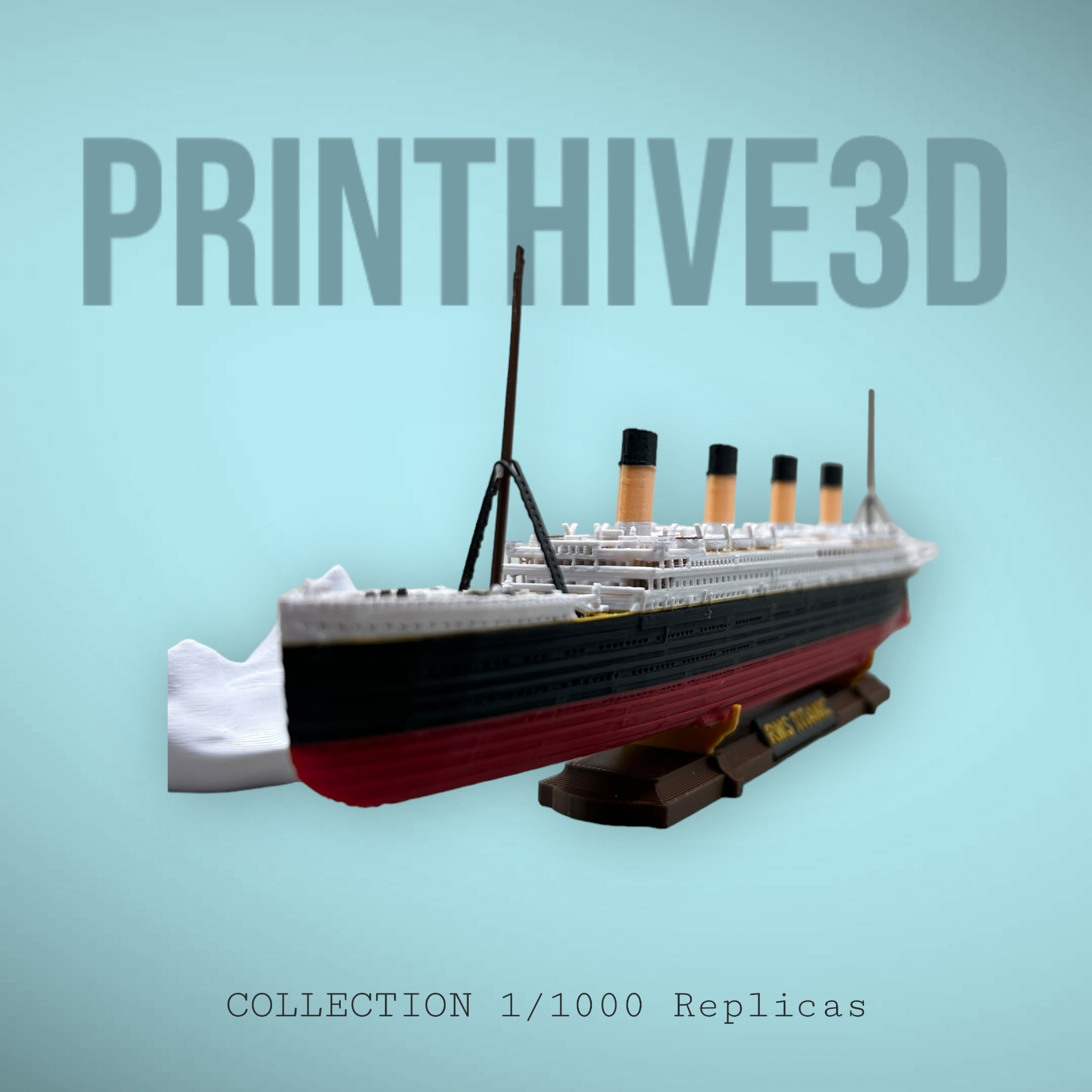 12” RMS Titanic Replica With Iceberg – PrintHive3d