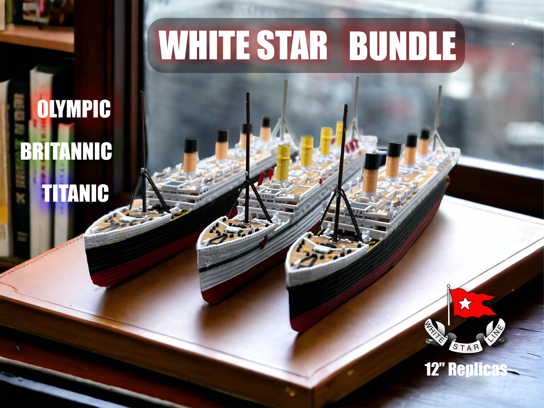 3 Ship Bundle RMS Titanic, Britannic, Olympic, Ship Replicas – PrintHive3d